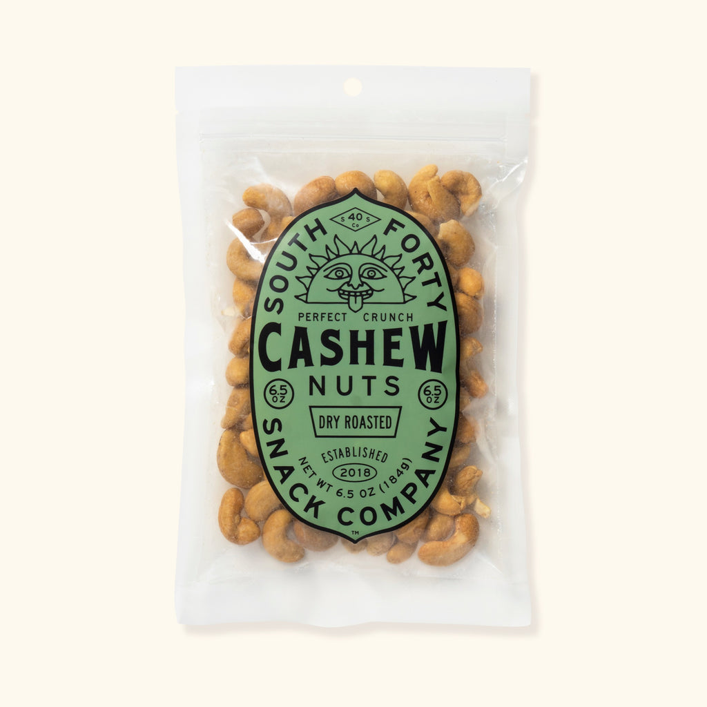 Dry Roasted Giant-Sized Cashews | 4 Bags | South 40 Snacks