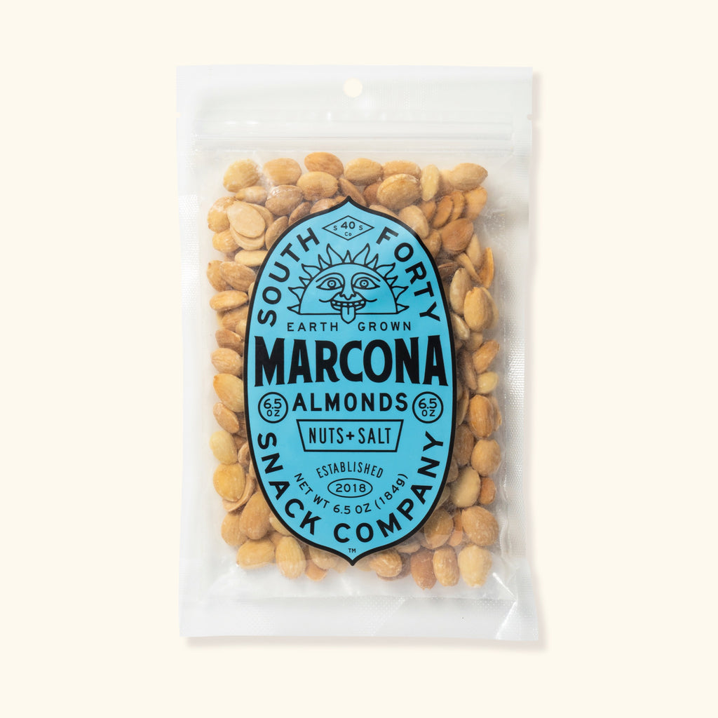 Dry Roasted Marcona Almonds | 4 Bags | South 40 Snacks